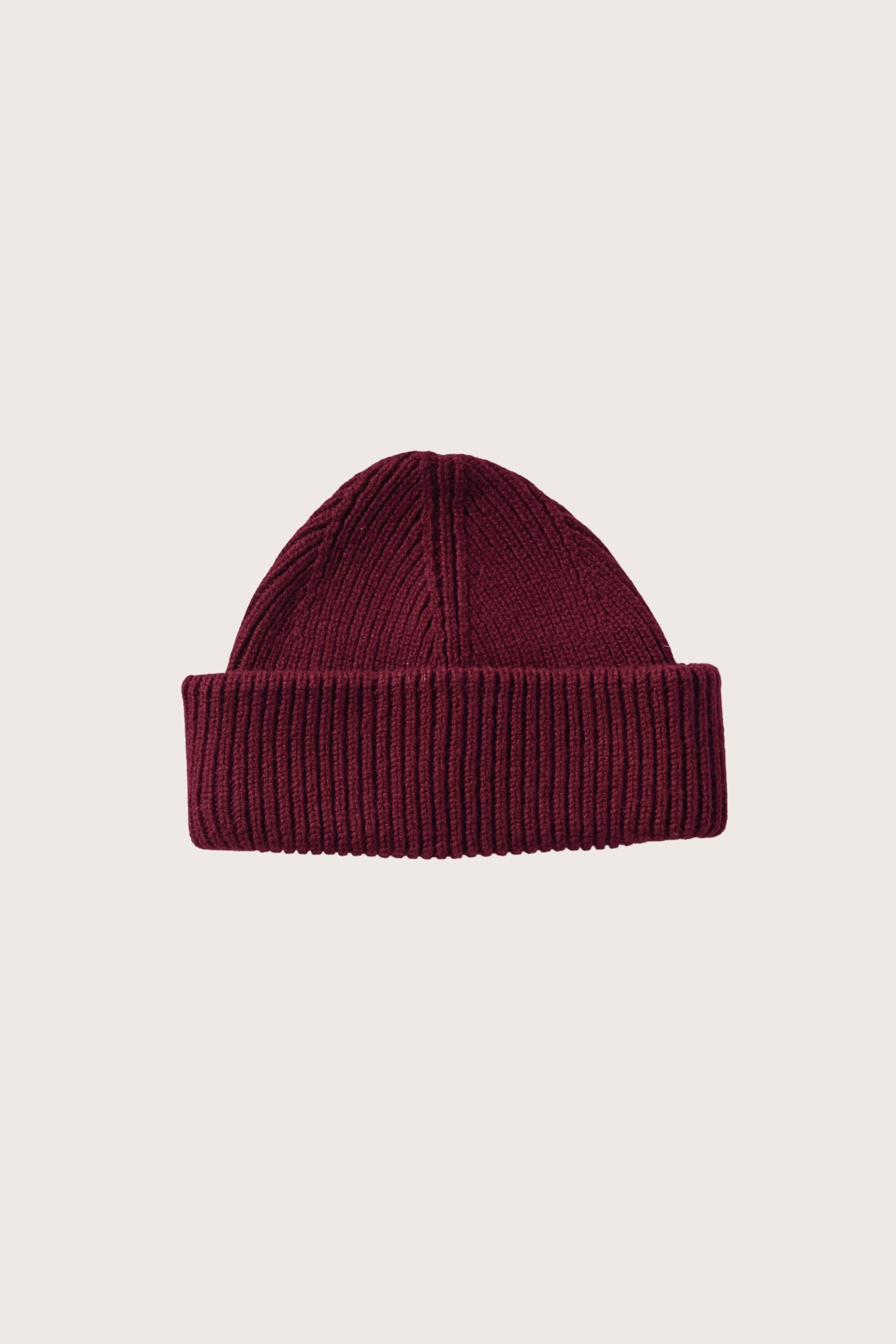 CLOIMH Chunky Soft Wool Beanie Hat in Burgundy